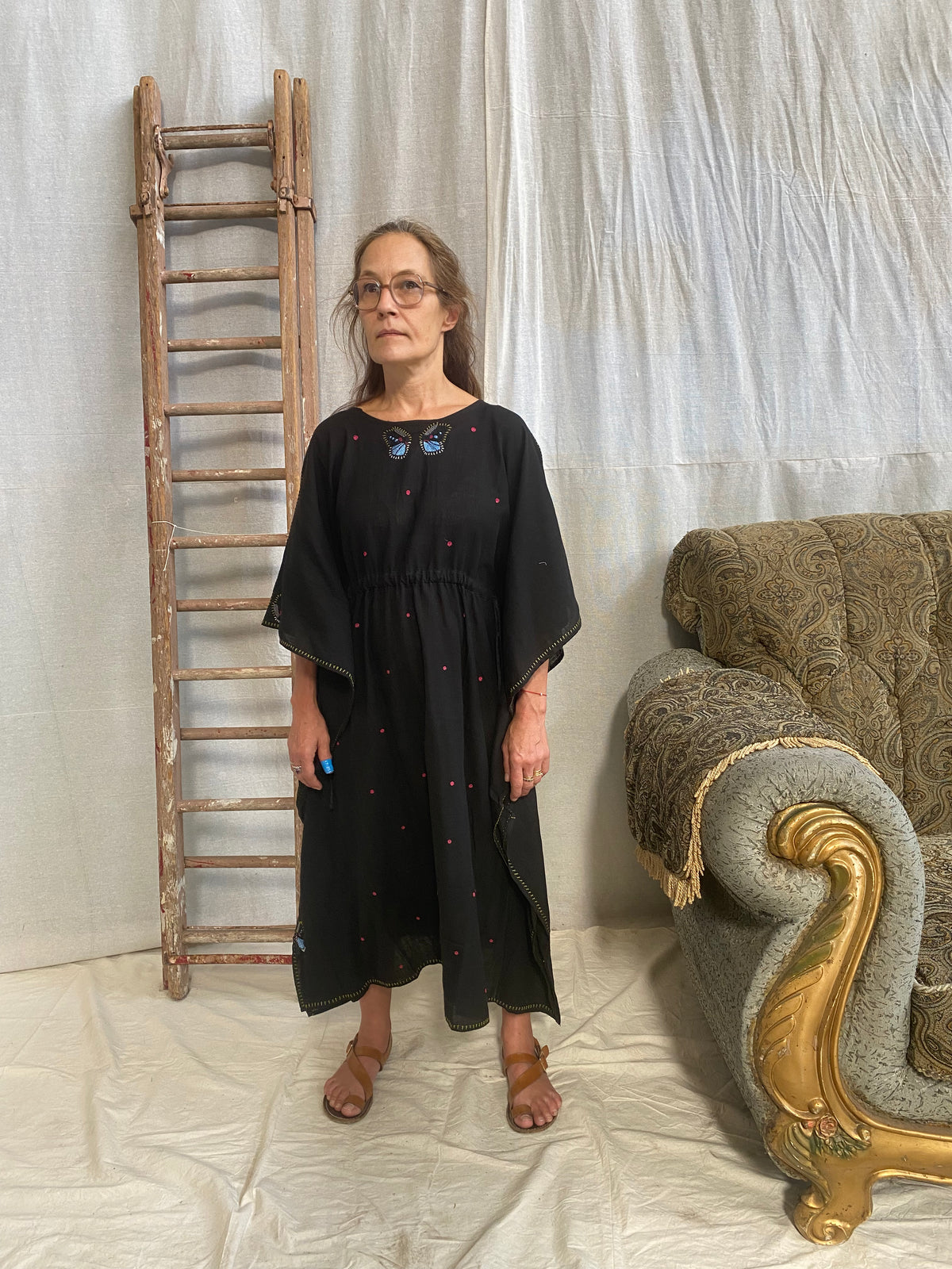Blue Mormon Party Kaftan – Black – The ANJELMS Project